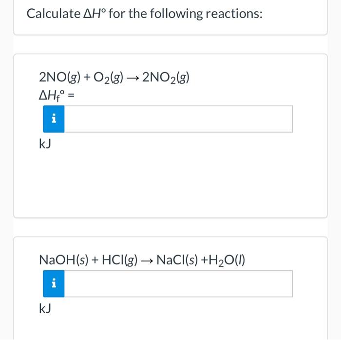 Solved NaOH(s)+HCl(g)→NaCl(s)+H2O(I)Calculate ΔH∘ for the | Chegg.com