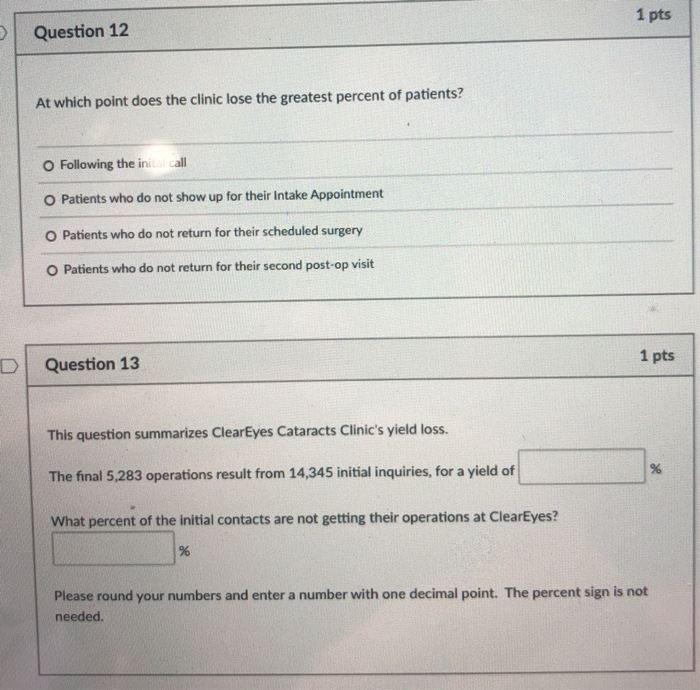 Background In the ClearEyes Cataracts Clinic Case, we | Chegg.com