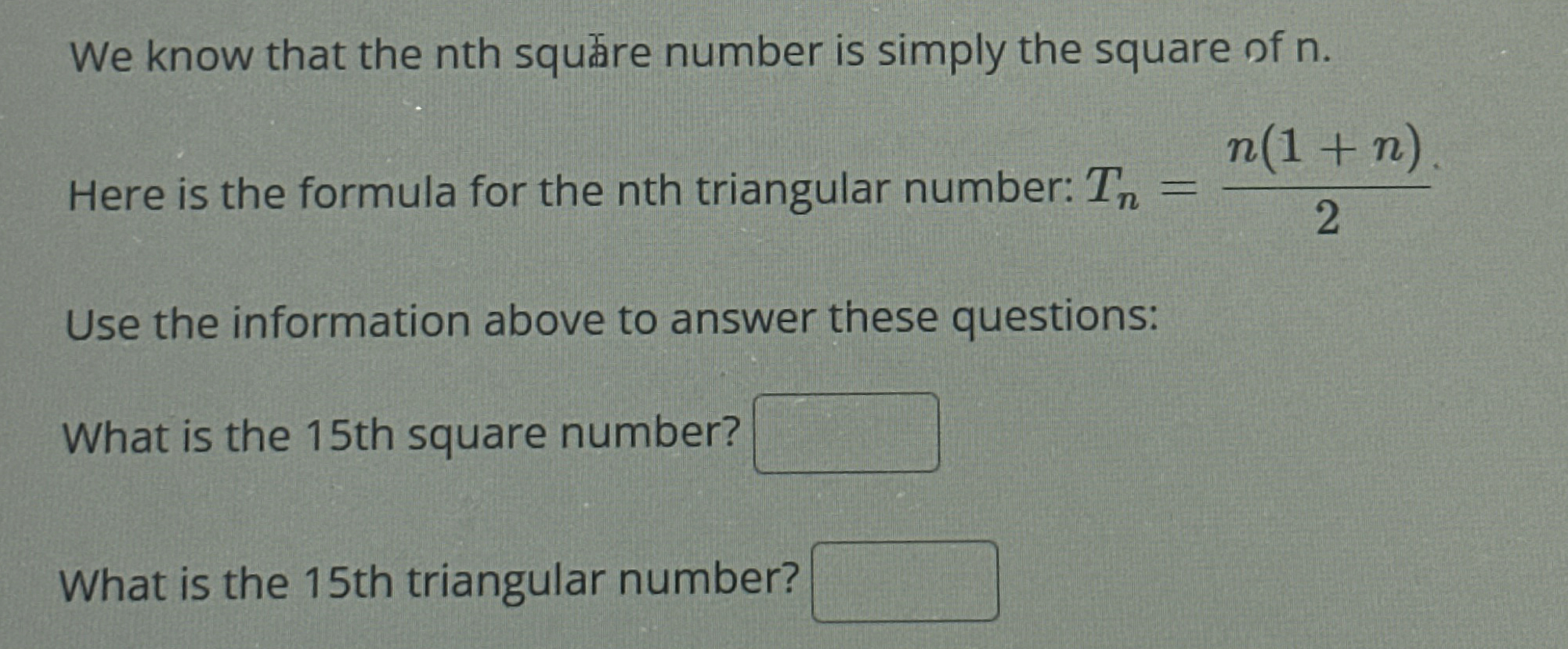 Solved We know that the nth squiatre number is simply the | Chegg.com
