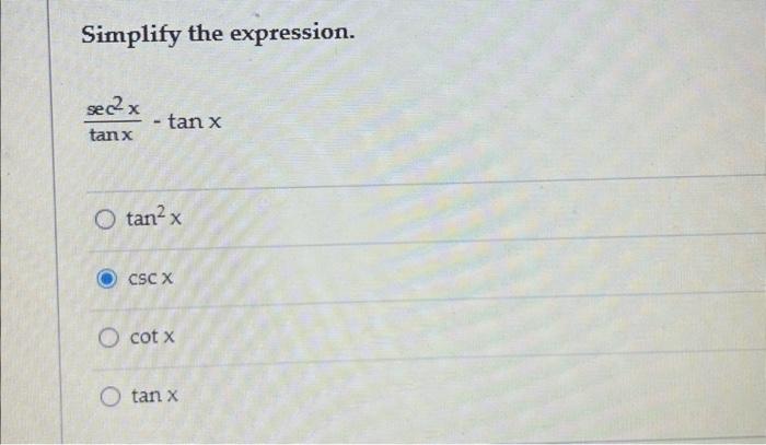 Solved Simplify the expression. | Chegg.com