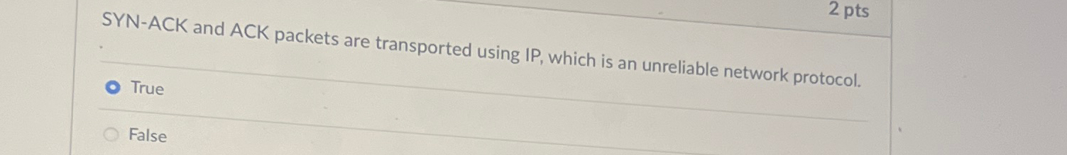 Solved SYN-ACK and ACK packets are transported using IP, | Chegg.com