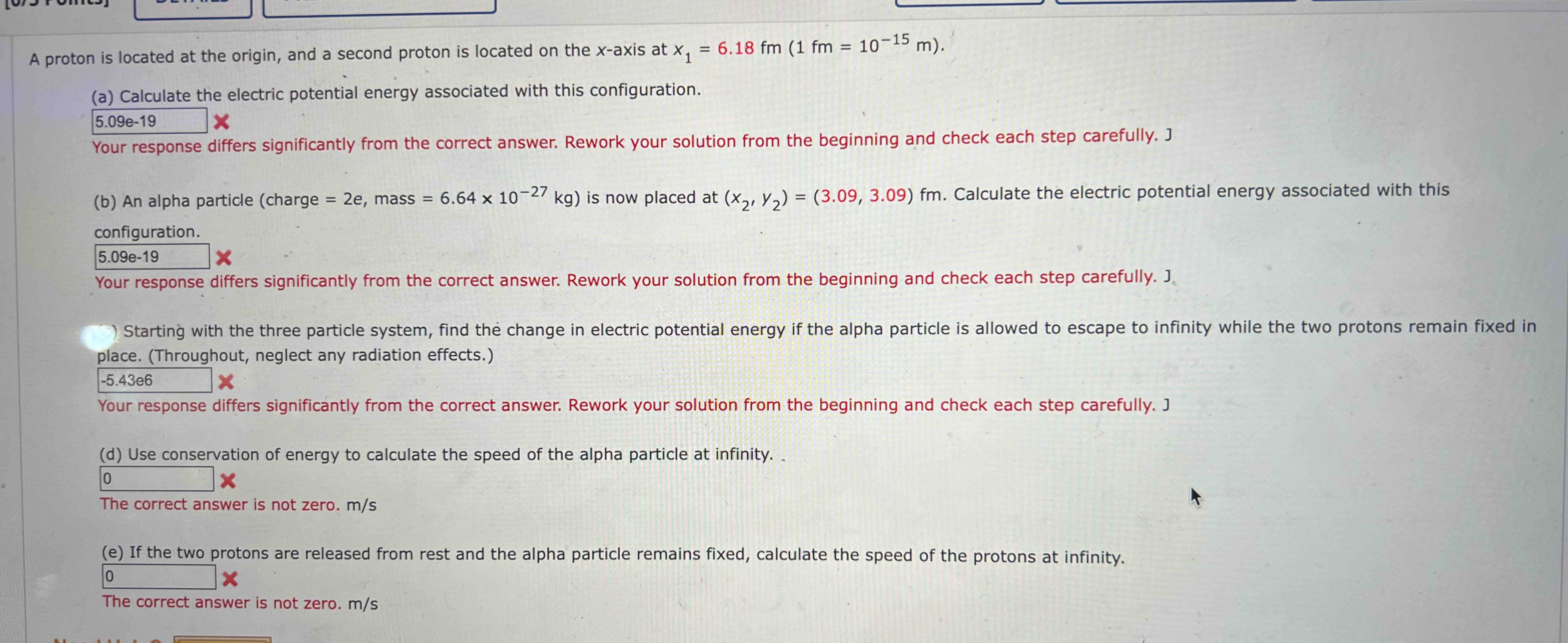 Solved A proton is located at the origin, and a second | Chegg.com