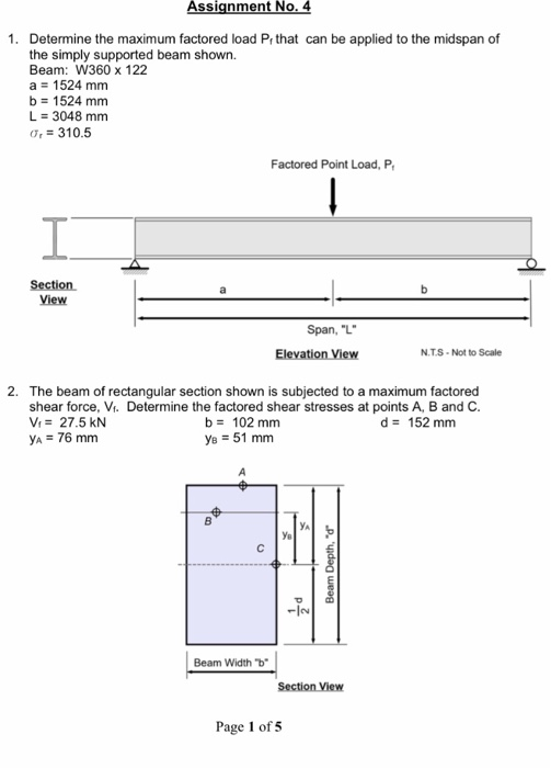 Solved Assignment No. 4 1. Determine the maximum factored | Chegg.com