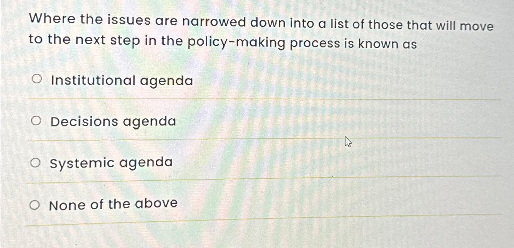 Solved Where the issues are narrowed down into a list of | Chegg.com