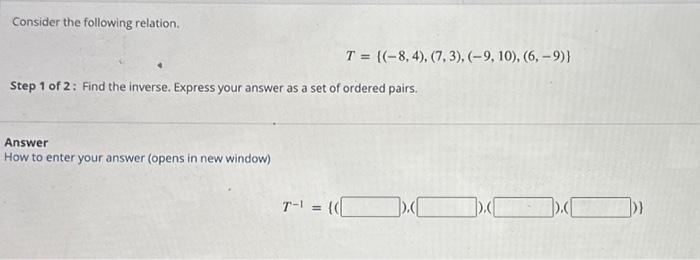 Solved Consider the following relation. | Chegg.com