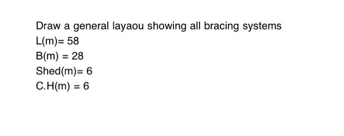 Solved Draw a general layaou showing all bracing systems | Chegg.com