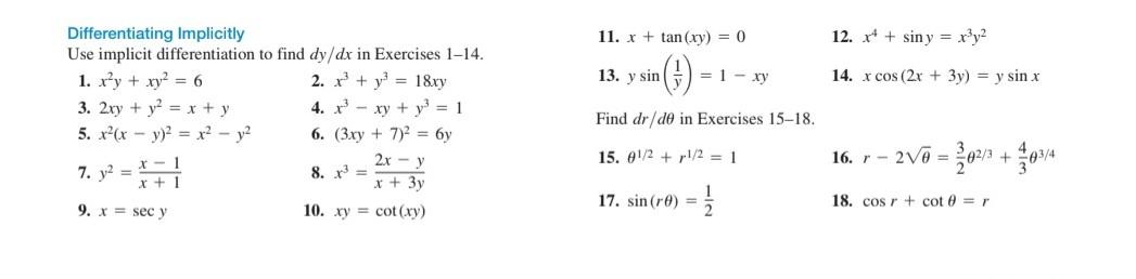 Solved Differentiating Implicitly Use implicit | Chegg.com