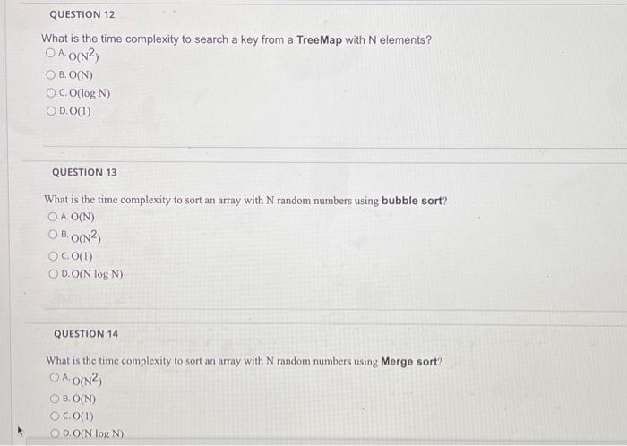 Solved What Is The Time Complexity To Insert An Element Into