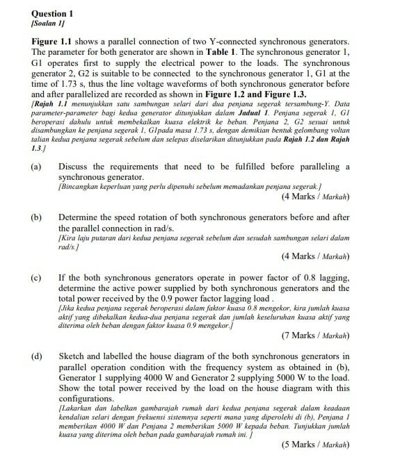 Solved Question 1 [Soalan 1] Figure 1.1 shows a parallel | Chegg.com