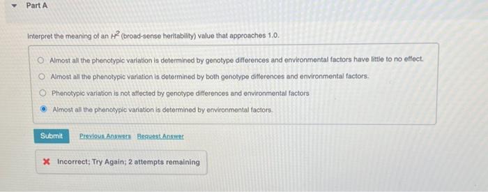 Solved Interpret the meaning of an H2 (broad-sense | Chegg.com