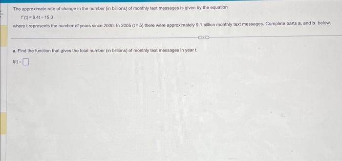 Solved The approximate rate of change in the number (in | Chegg.com