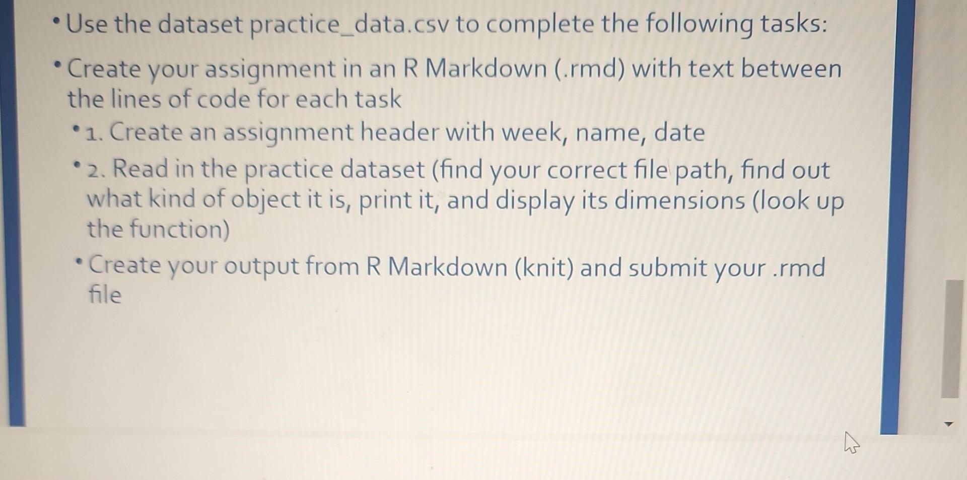 Solved - Use the dataset practice_data.csv to complete the | Chegg.com