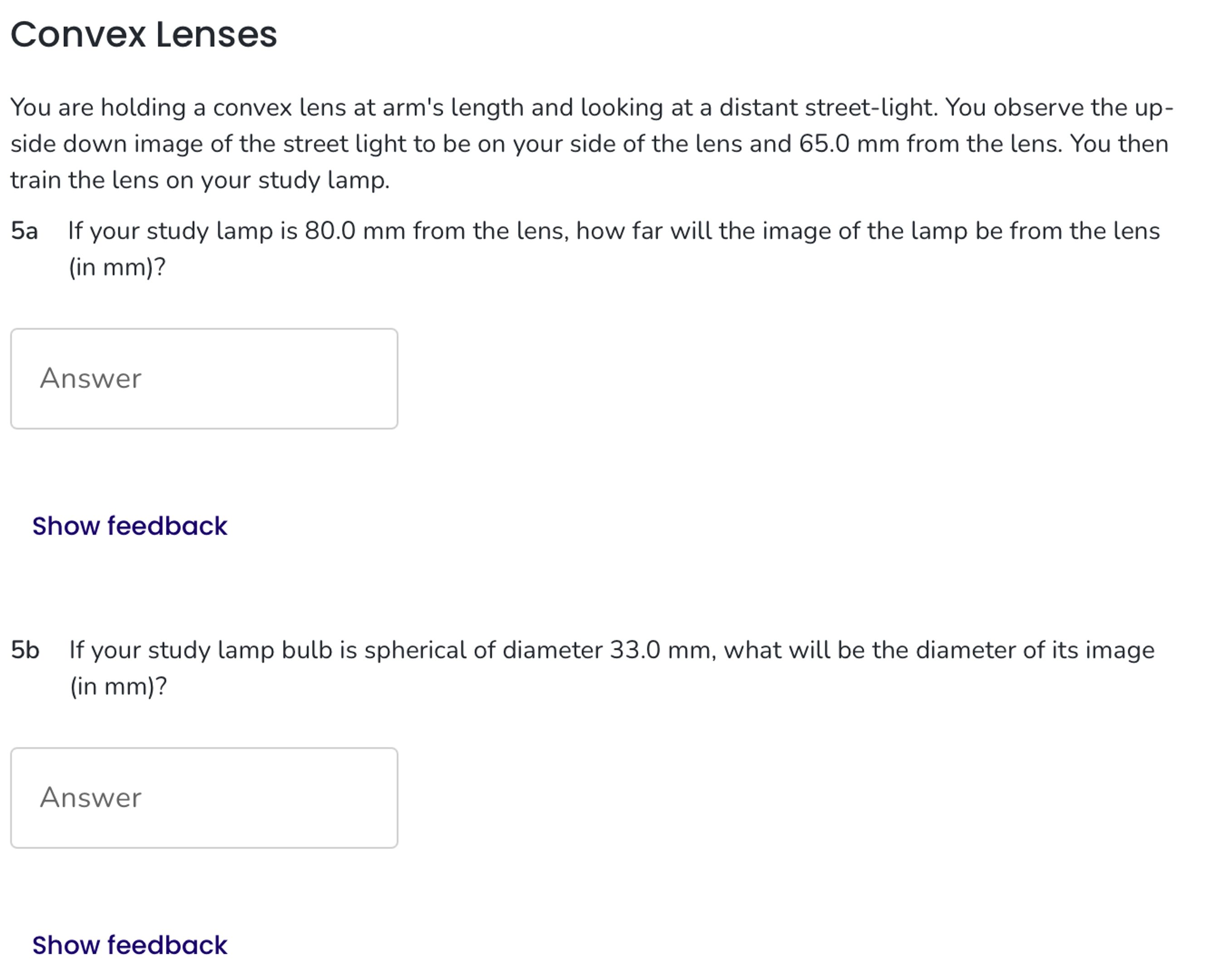 Solved 5.2) ﻿Convex LensesYou are holding a convex lens at | Chegg.com