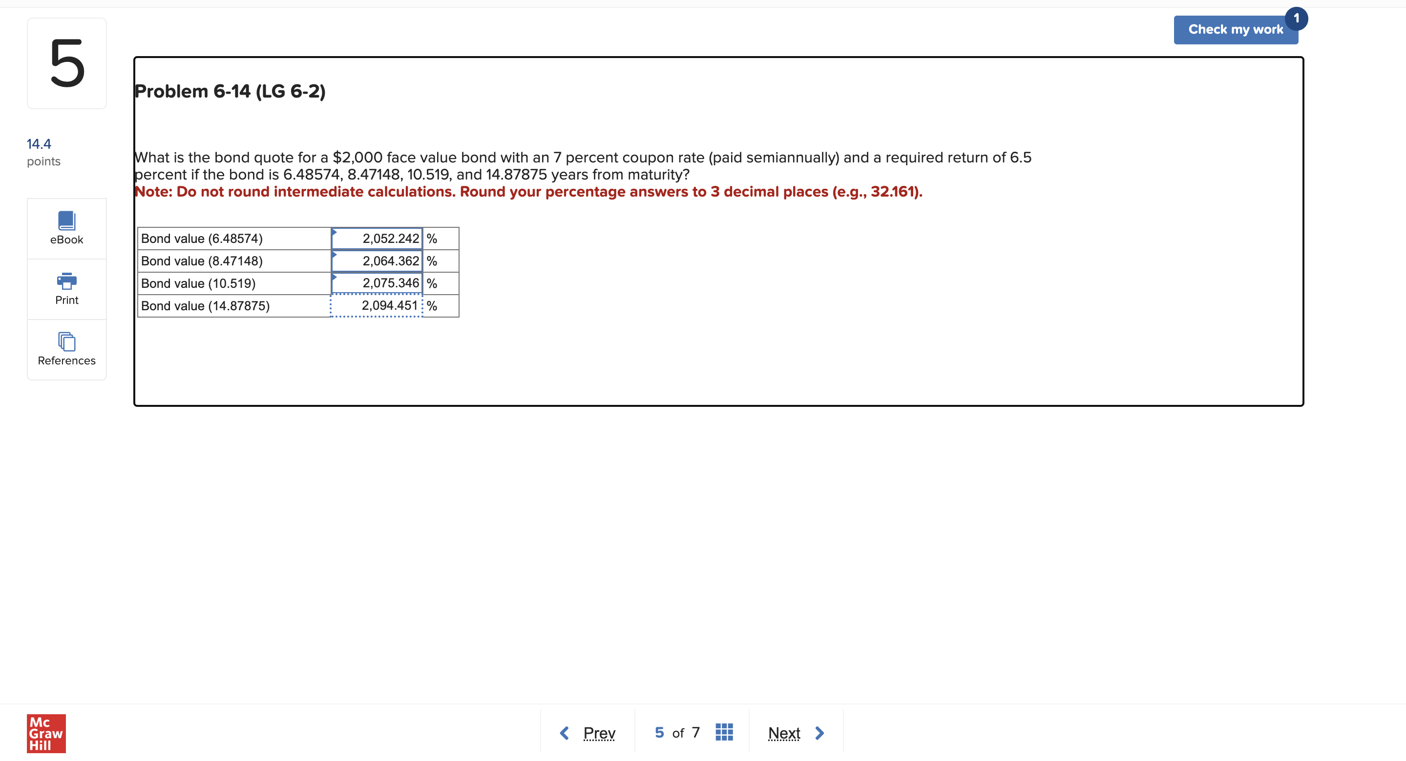 Solved Problem 6-14 (LG 6-2)What is ﻿the bond quote for a | Chegg.com