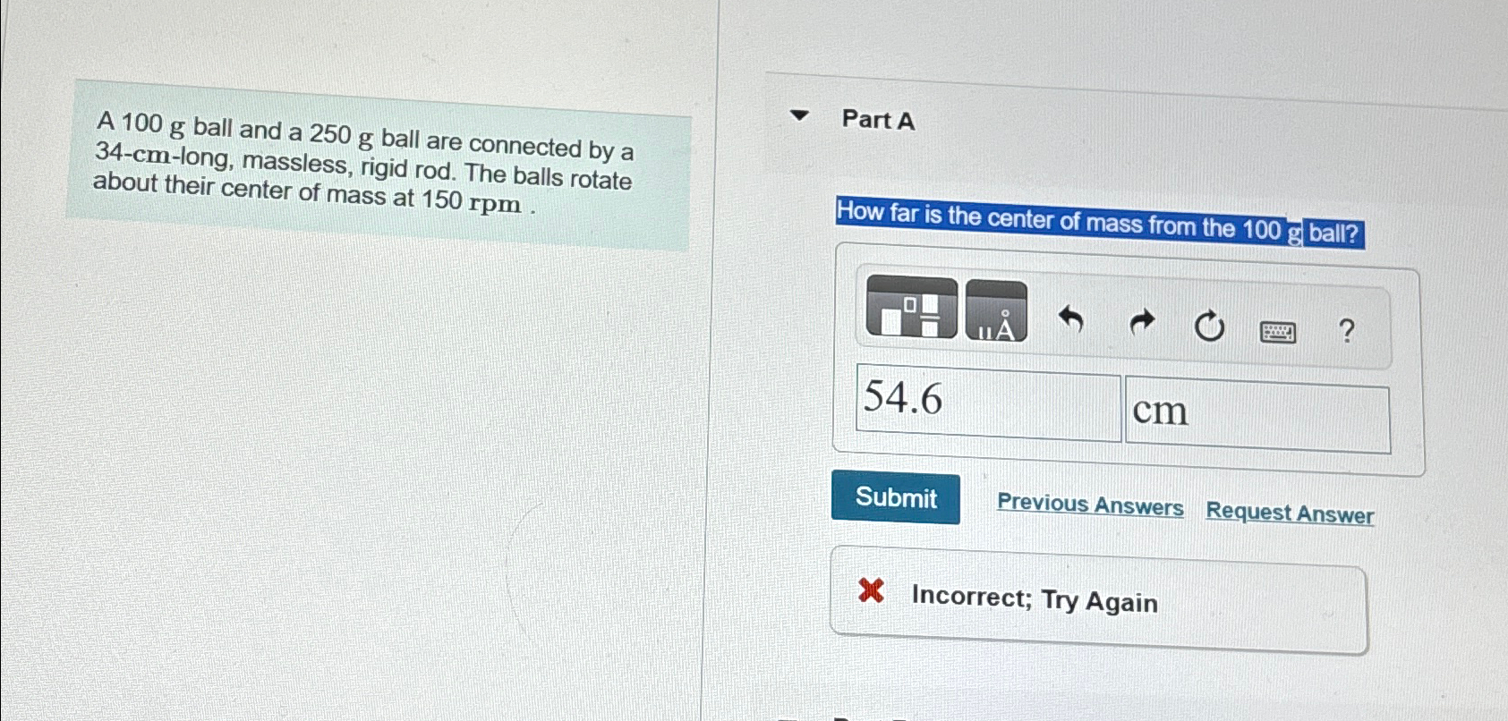 Solved A 100g ﻿ball and a 250g ﻿ball are connected by a | Chegg.com
