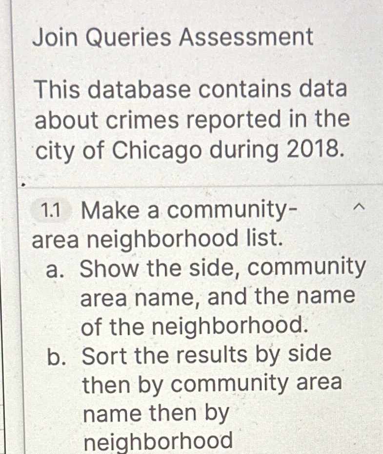 Solved Join Queries AssessmentThis database contains data | Chegg.com