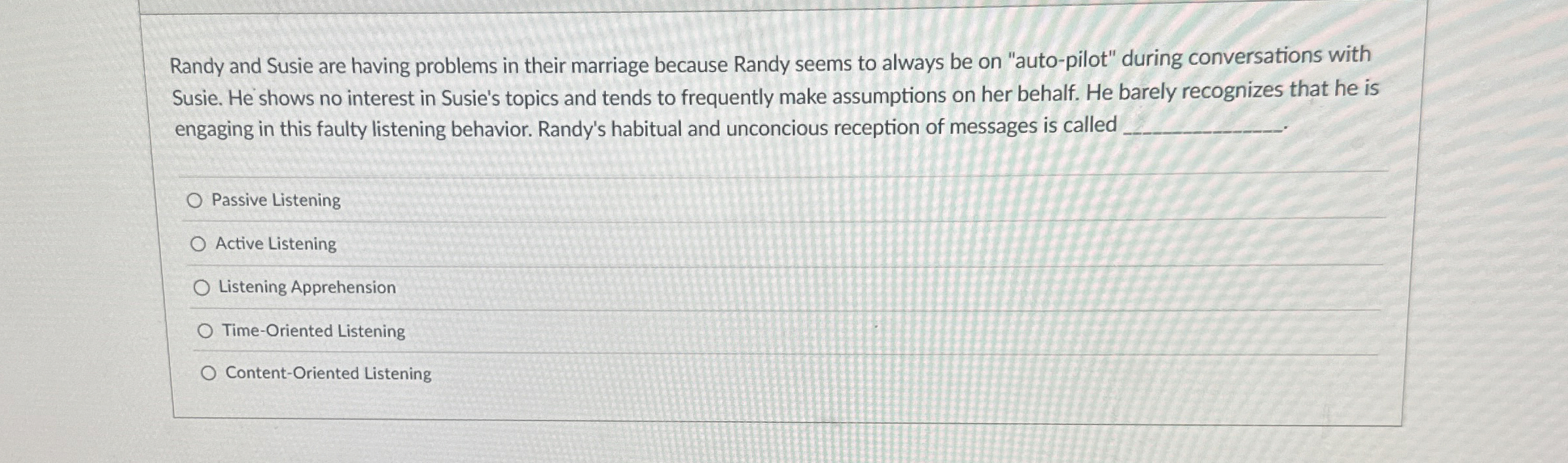 Solved Randy and Susie are having problems in their marriage | Chegg.com