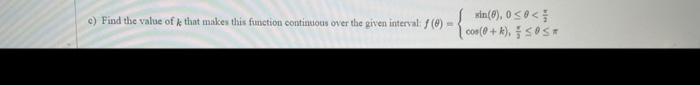 Solved e) Find the value of ke that makes this function | Chegg.com