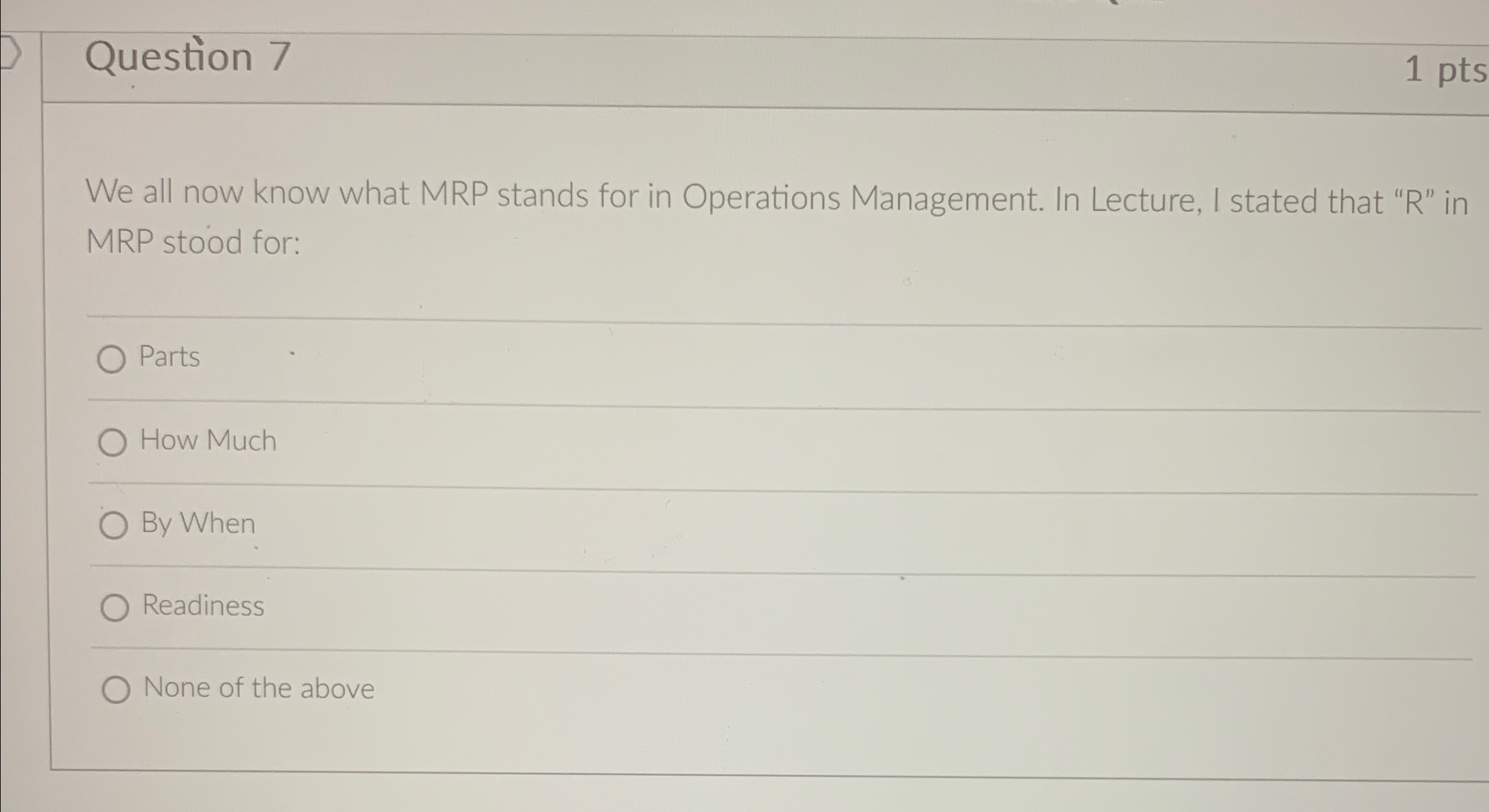 Solved Question 71 ﻿ptsWe all now know what MRP stands for | Chegg.com
