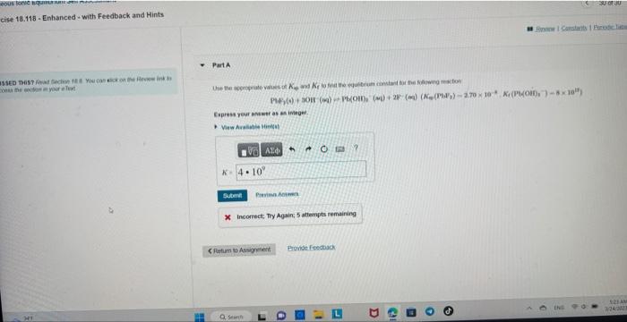 Solved Exetcise 18.118 - Enhanced - with Feedback and Hints | Chegg.com Solved Exetcise 18.118 - Enhanced - with Feedback and Hints | Chegg.com