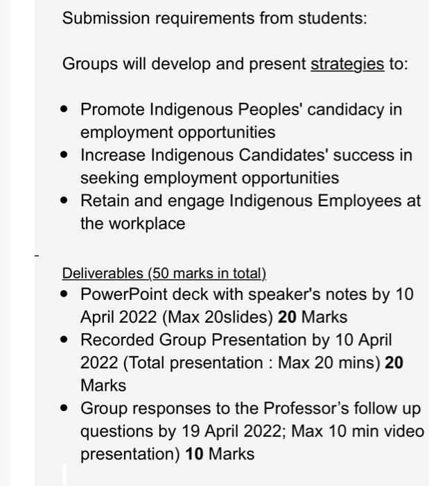 Solved Topic: Hiring and Retaining Indigenous Peoples | Chegg.com
