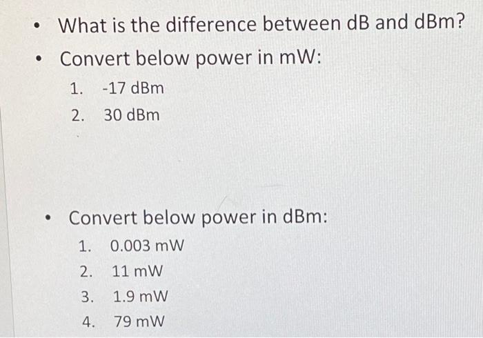 Solved What Is The Difference Between Db And Dbm Convert