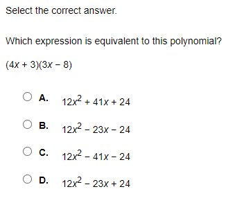 Solved Select the correct answer.Which expression is | Chegg.com