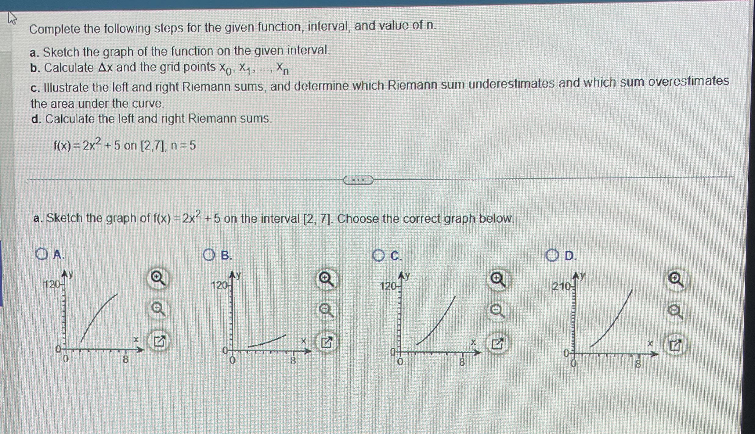 Solved Complete the following steps for the given function, | Chegg.com