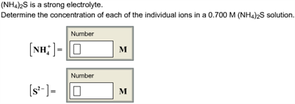 Solved (NH4)2S is a strong electrolyte. Determine the | Chegg.com
