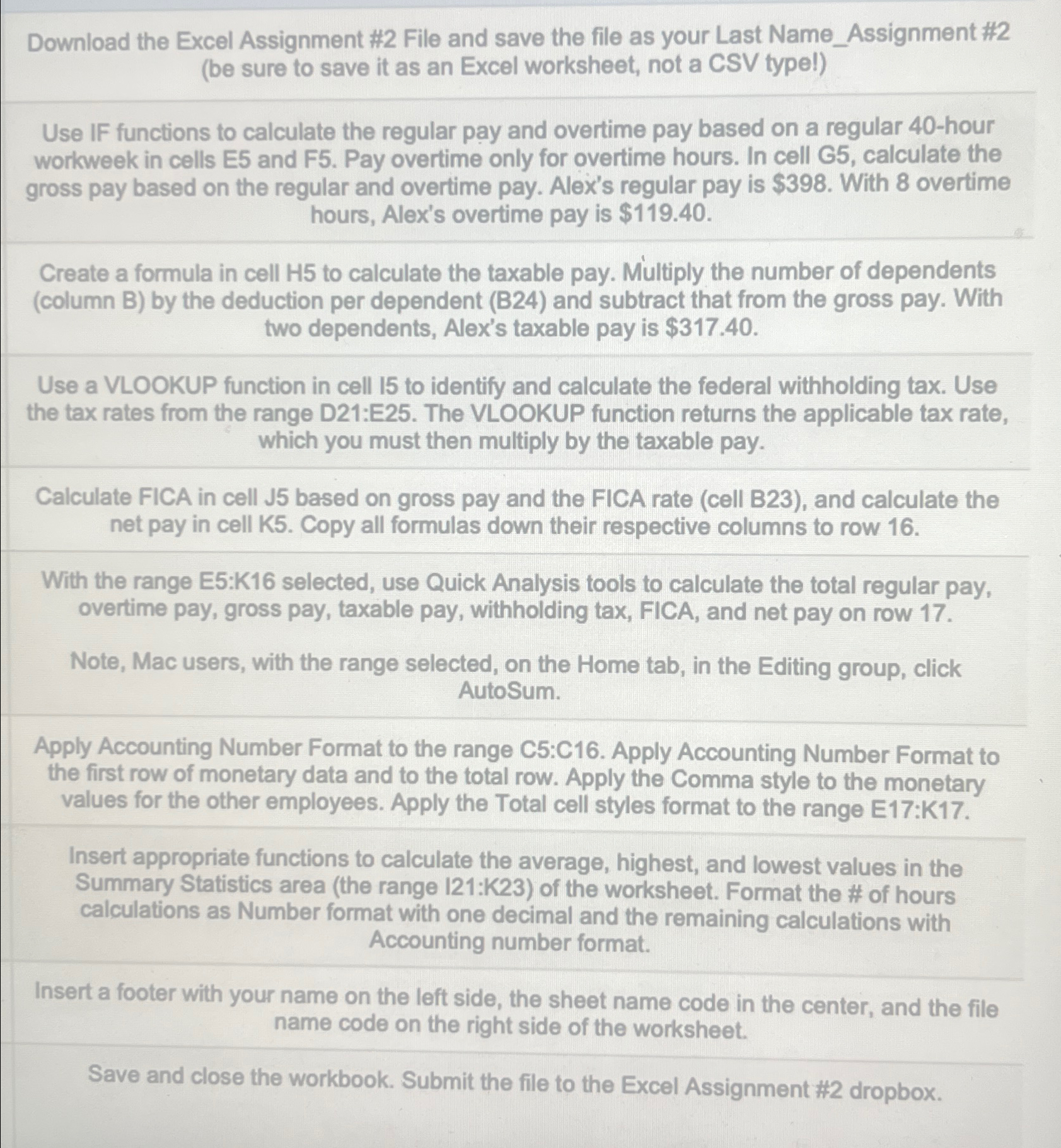 Solved Download the Excel Assignment #2 ﻿File and save the | Chegg.com