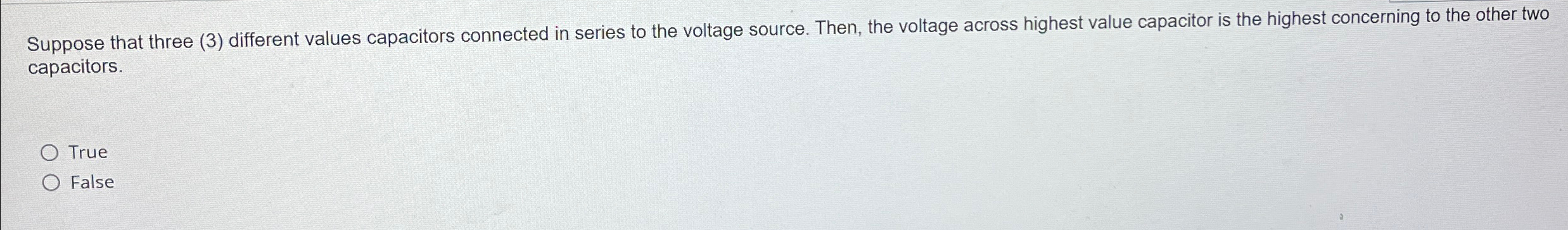 Solved Suppose that three (3) ﻿different values capacitors | Chegg.com