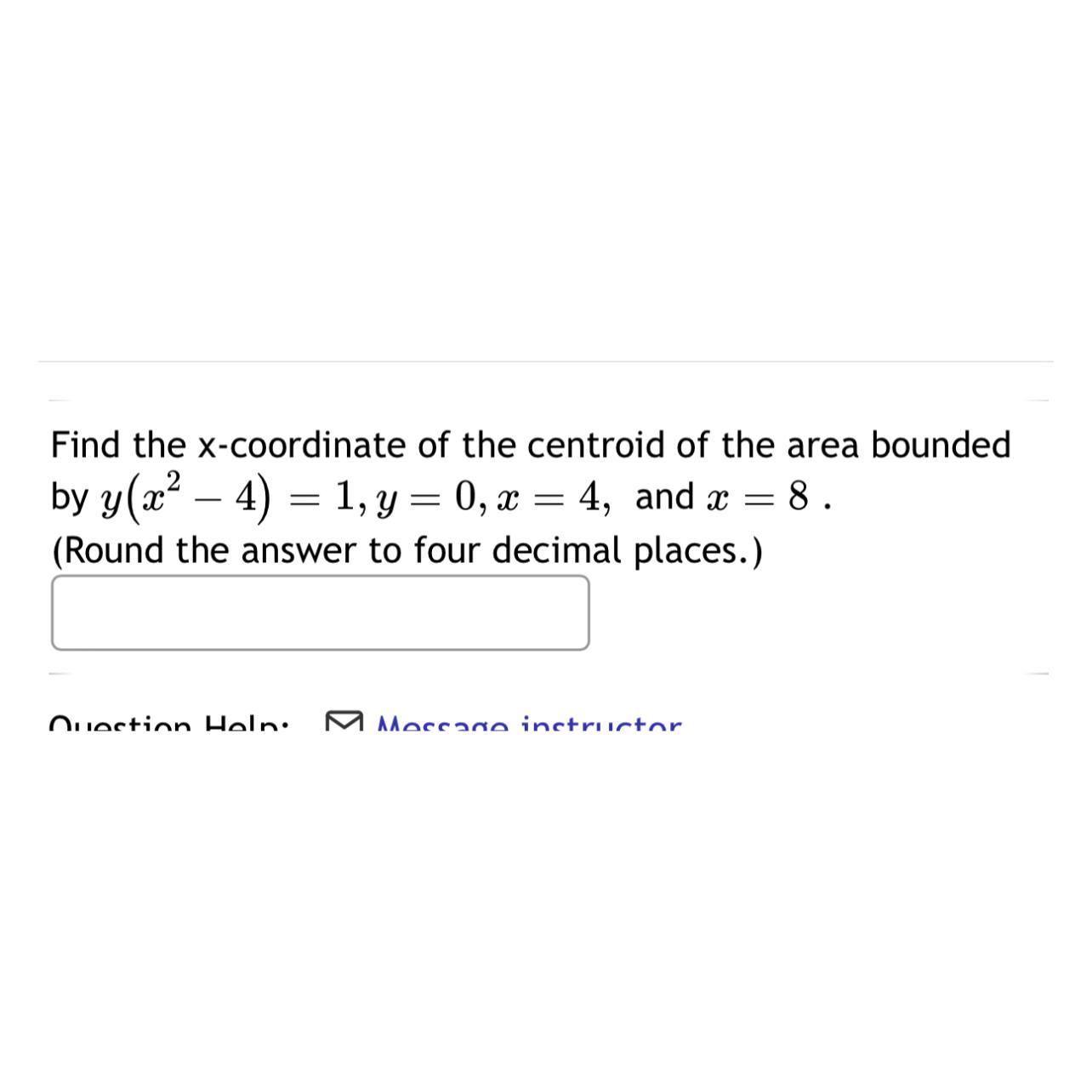 Solved Find the x-coordinate of the centroid of the area | Chegg.com