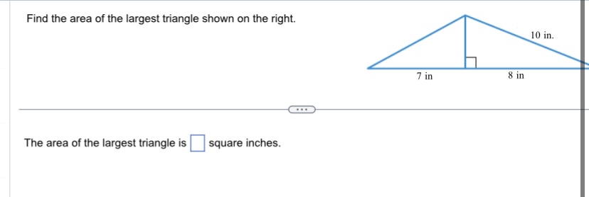 Solved Find the area of the largest triangle shown on the | Chegg.com