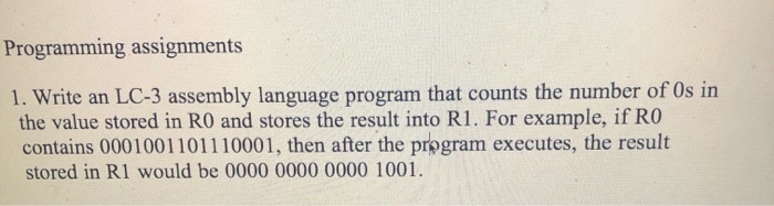 Solved Programming Assignments 1 Write An Lc 3 Assembly
