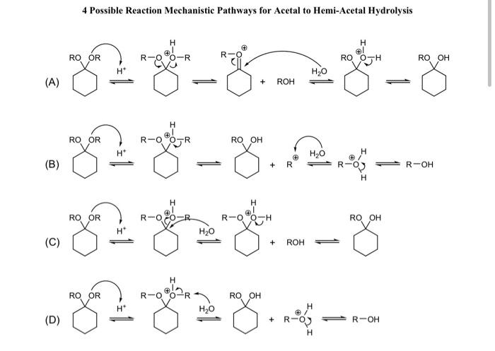 Solved 4 Possible Reaction Mechanistic Pathways for Acetal | Chegg.com