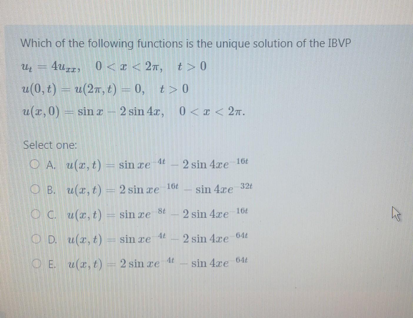 Which of the following functions is the unique | Chegg.com