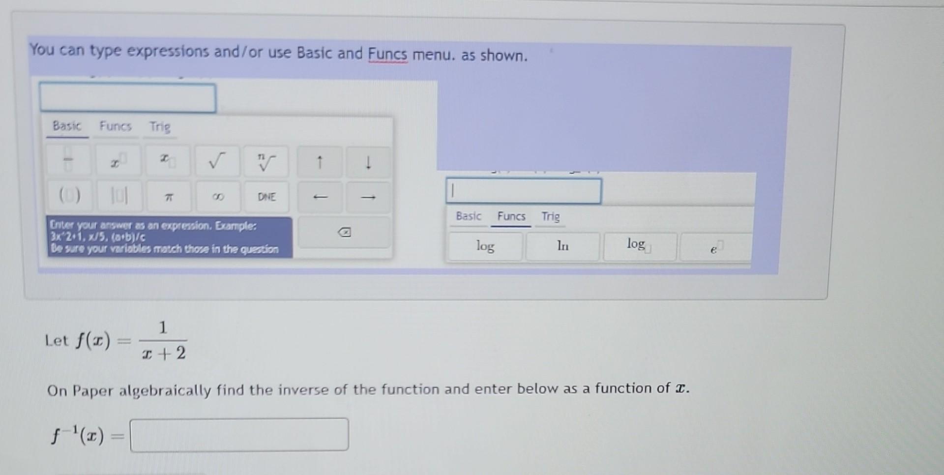 Solved You can type expressions and/or use Basic and Funcs | Chegg.com