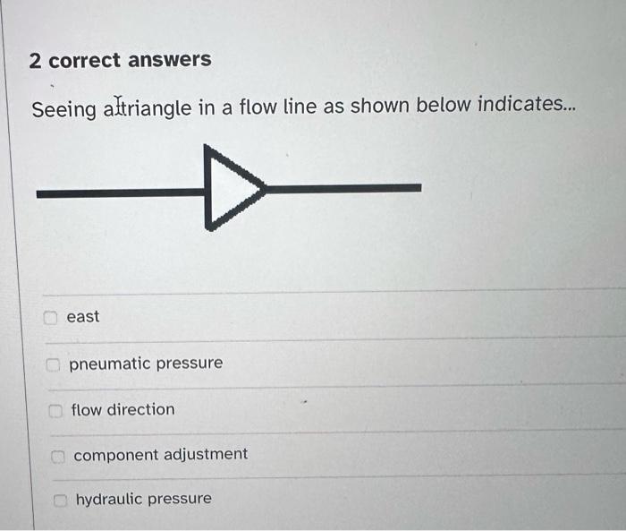 Solved 2 correct answers Seeing aftriangle in a flow line as | Chegg.com