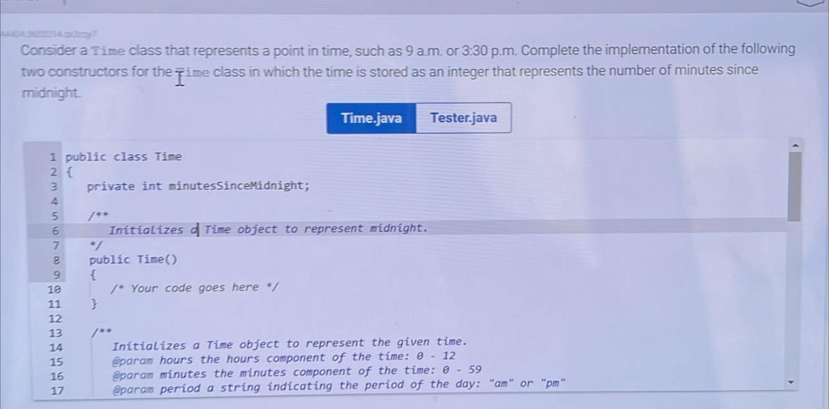 Solved Consider a Time class that represents a point in | Chegg.com