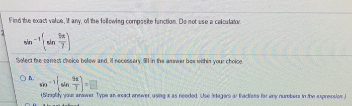 Solved Find the exact value, if any, of the following | Chegg.com