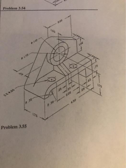 Solved draw front top and right side views in AutoCad. | Chegg.com