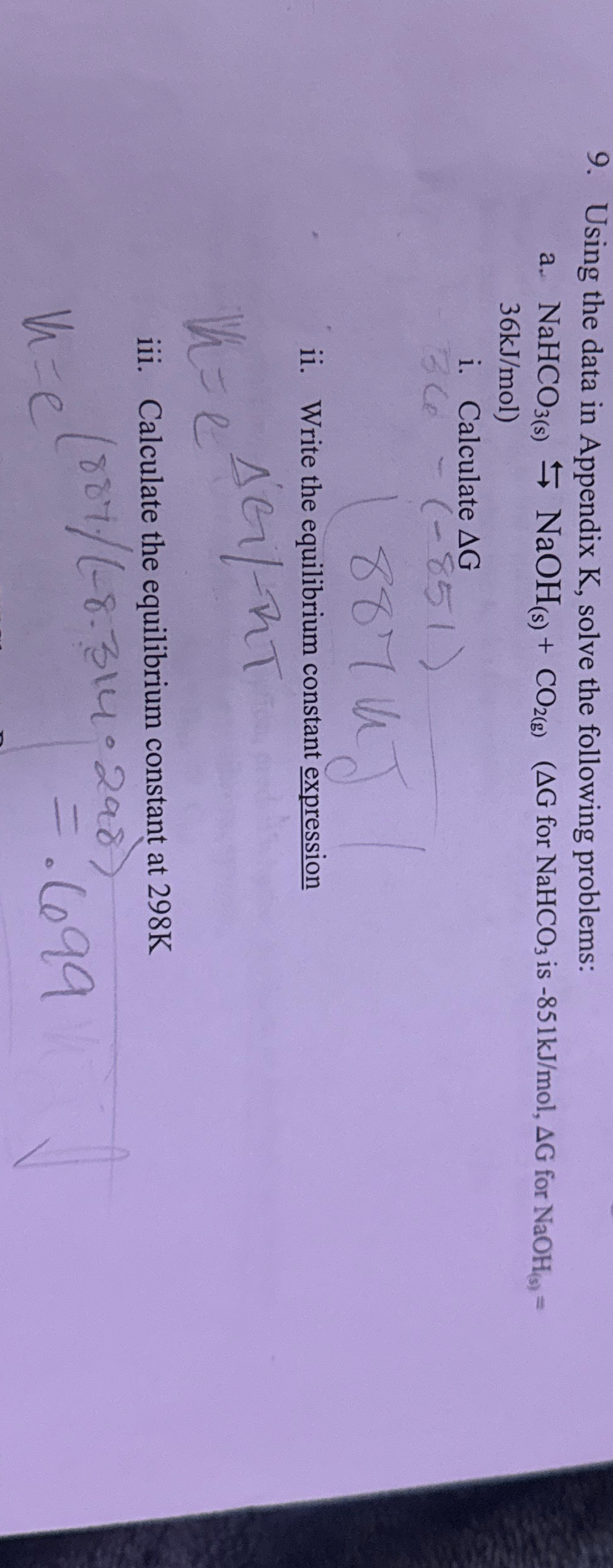 Solved Using the data in Appendix K, ﻿solve the following | Chegg.com