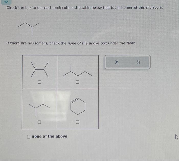 Solved Check the box under each molecule in the table below | Chegg.com