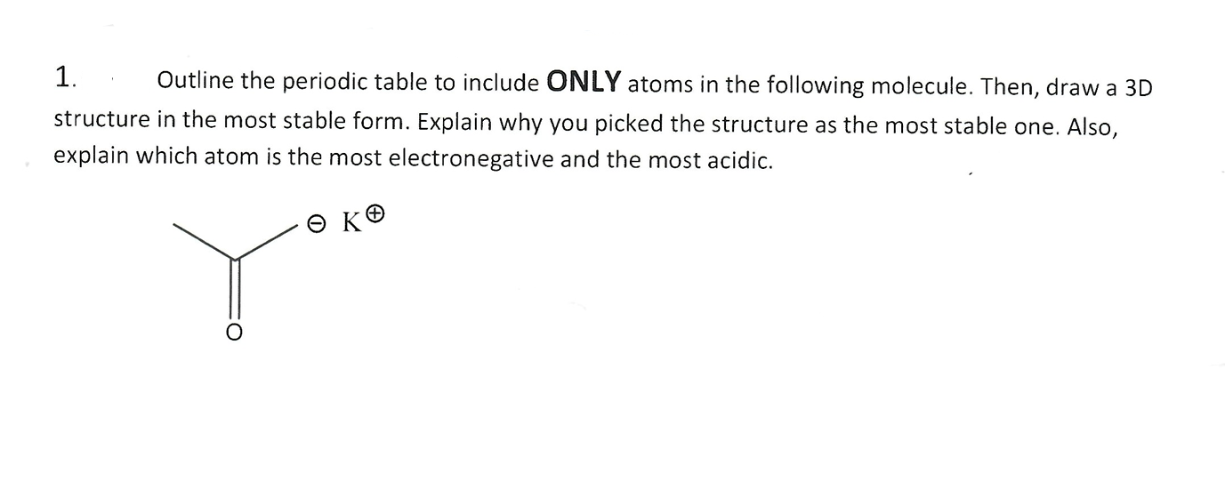 Solved 1. ﻿Outline the periodic table to include ONLY atoms | Chegg.com
