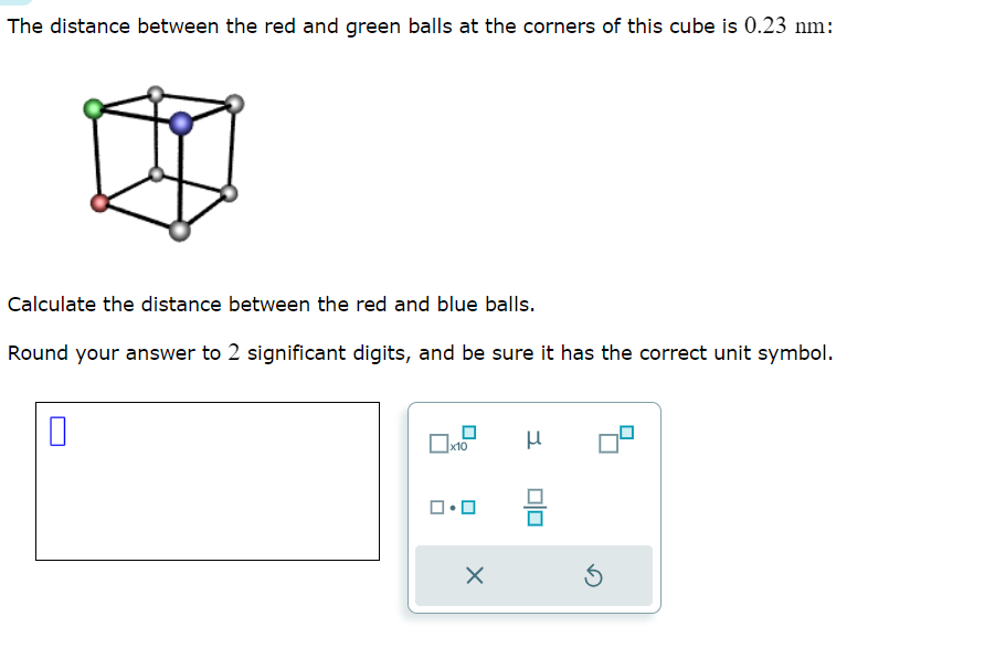 Solved The distance between the red and green balls at the | Chegg.com