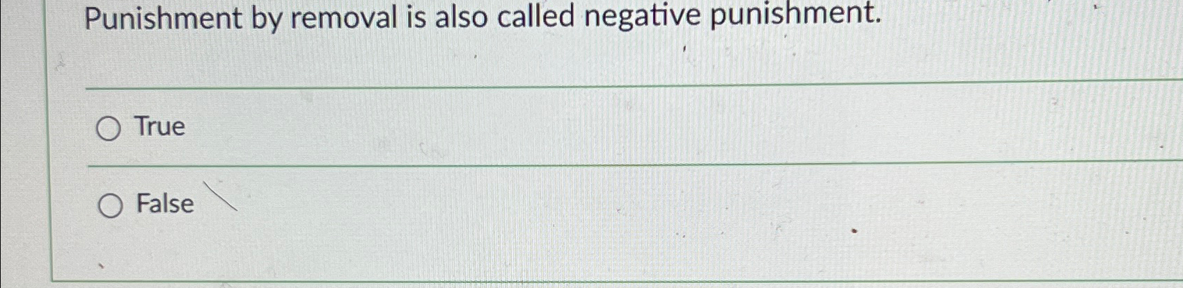 Solved Punishment by removal is also called negative | Chegg.com