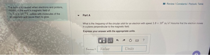Solved Review Constants / Periodic Table The aurora is | Chegg.com