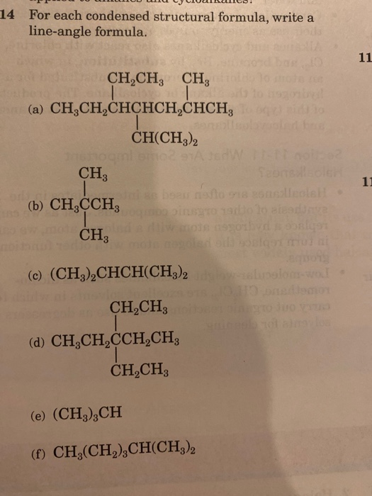Solved TNU UUUUUUUUUS! 14 For each condensed structural | Chegg.com