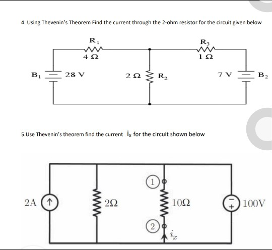 Solved 4. Using Thevenin's Theorem Find the current through | Chegg.com