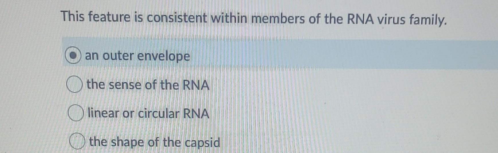 Solved This feature is consistent within members of the RNA | Chegg.com
